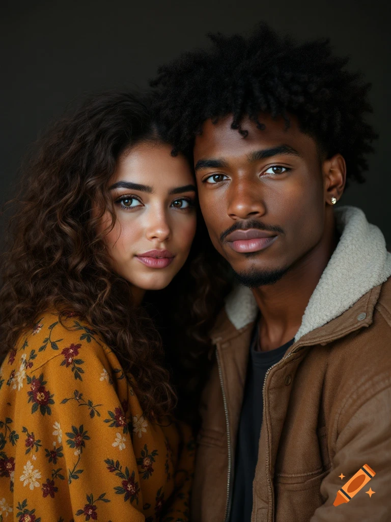 Close-up portrait of a man and a woman. on Craiyon