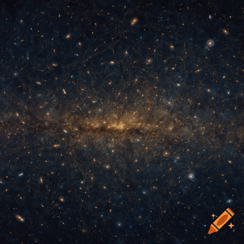 Detailed view of the universe showing cosmic structures, galaxies, and stars. on Craiyon