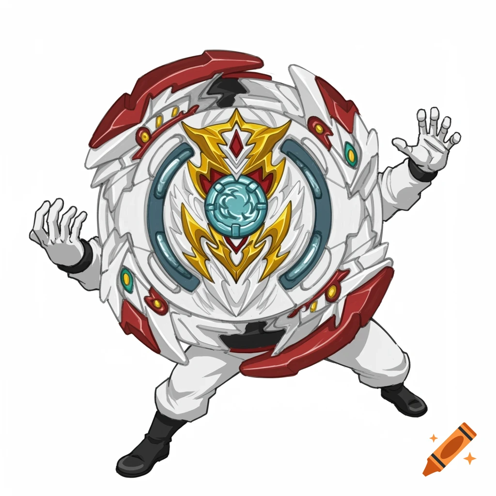 A Beyblade character with arms and legs in a martial arts pose. on Craiyon