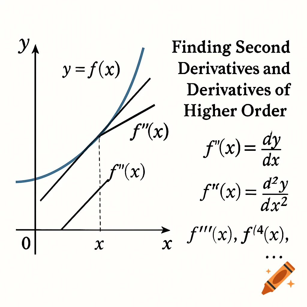 A mathematical graph illustrating the concept of derivatives, including ...