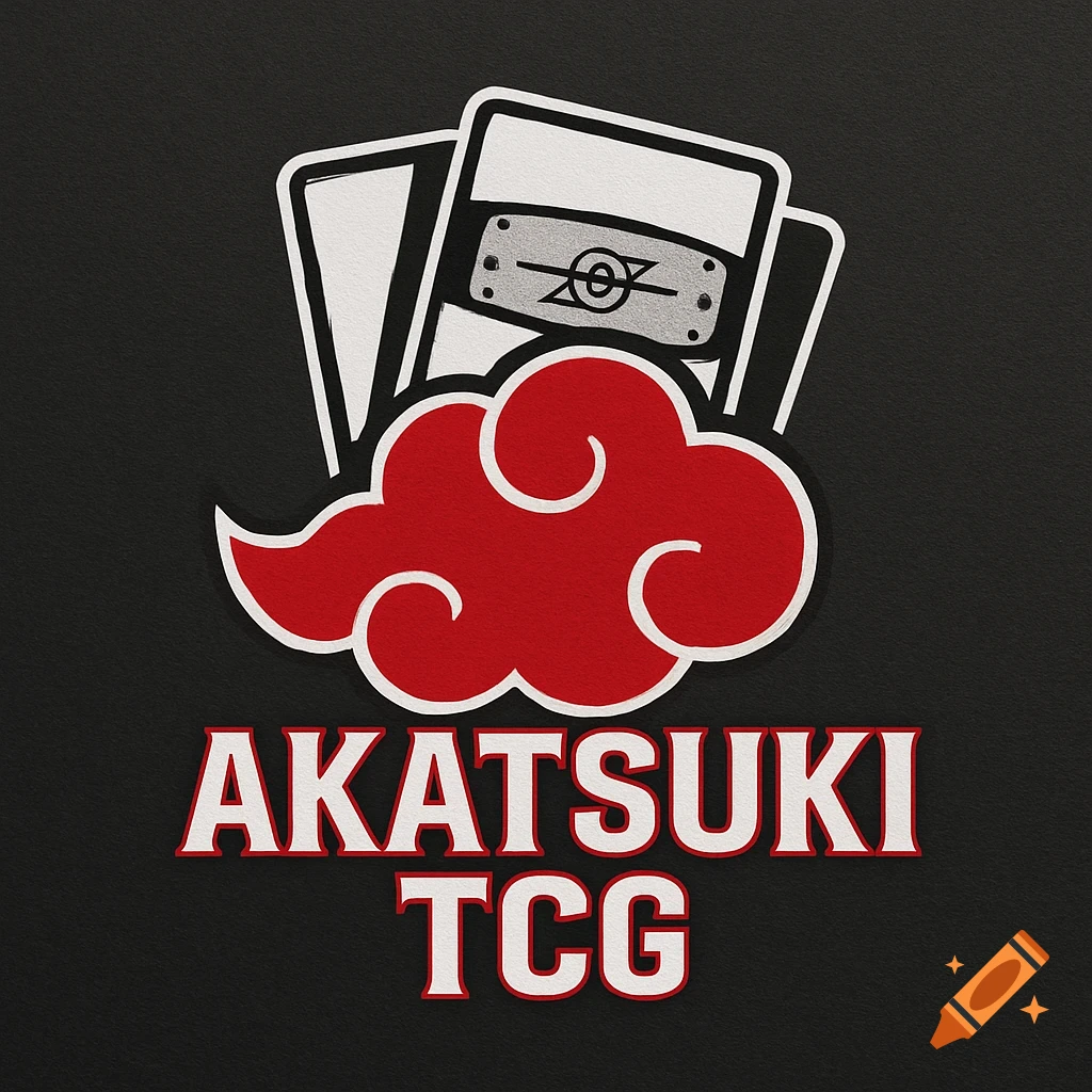 Logo featuring a red cloud, playing cards, crossed leaf village symbol ...