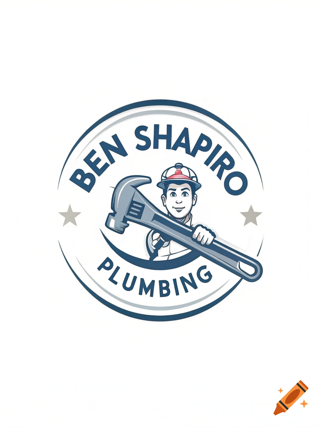 Logo for Ben Shapiro Plumbing featuring a cartoon plumber holding a ...