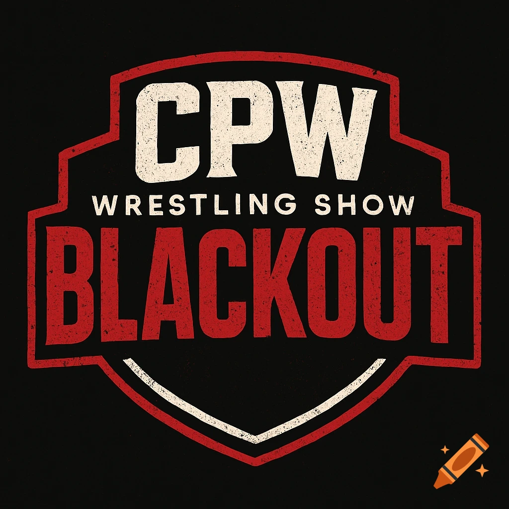 Logo for CPW Wrestling Show: Blackout, in red and white on black with a ...