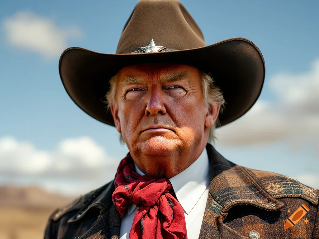 A photorealistic portrait of a man resembling Donald Trump wearing a ...