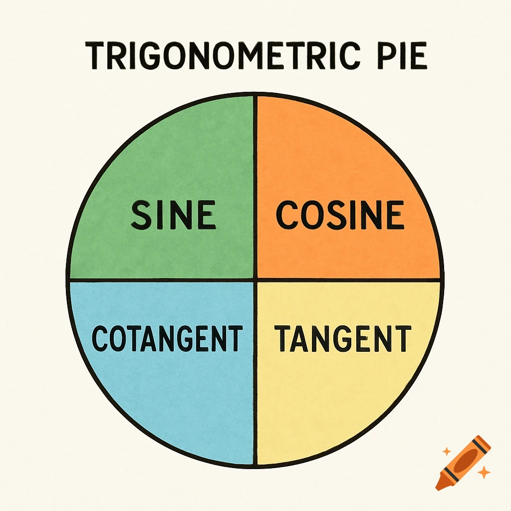 A circle diagram divided into four colored quadrants, labeled SINE ...