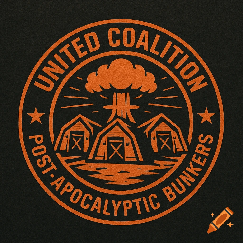 Orange logo for United Coalition of Post-Apocalyptic Bunkers featuring ...