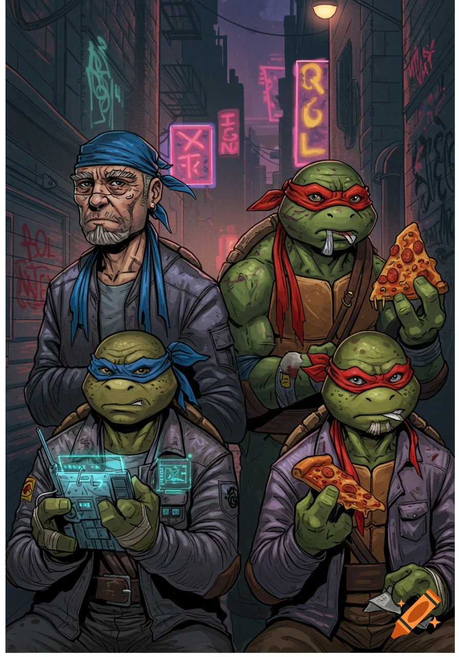 Teenage Mutant Ninja Turtles images created on Craiyon