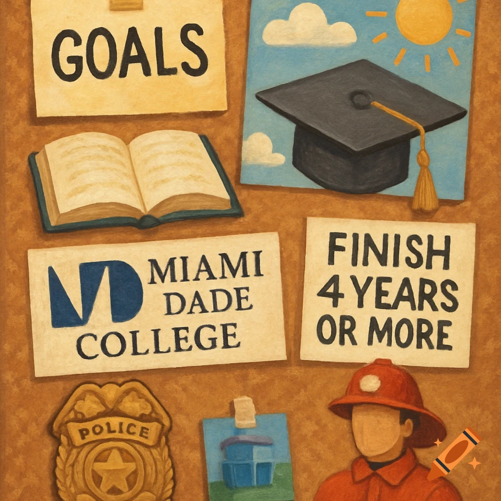 Vision board collage with education and career symbols: book ...