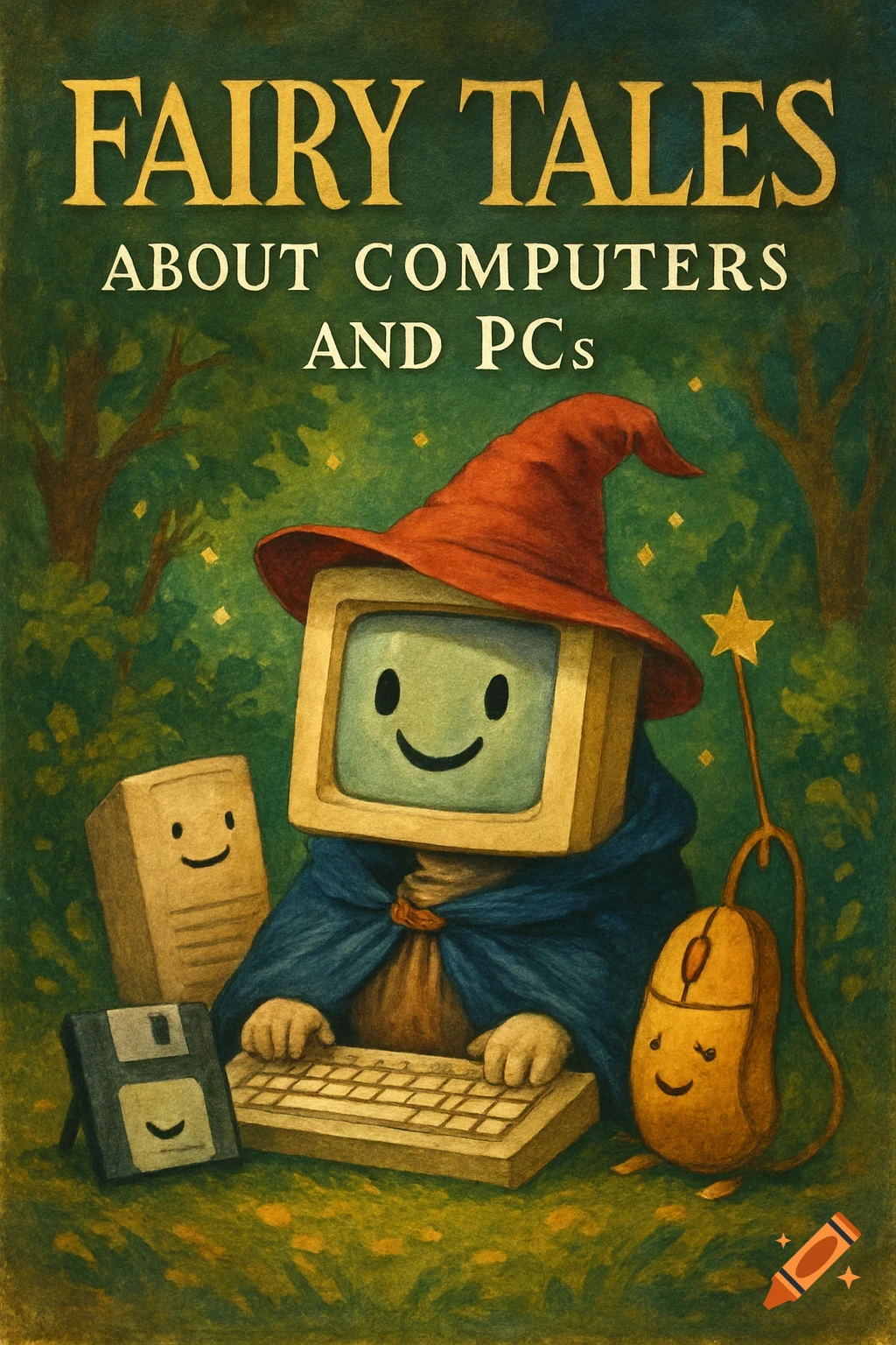 An illustration resembling a book cover featuring anthropomorphic ...