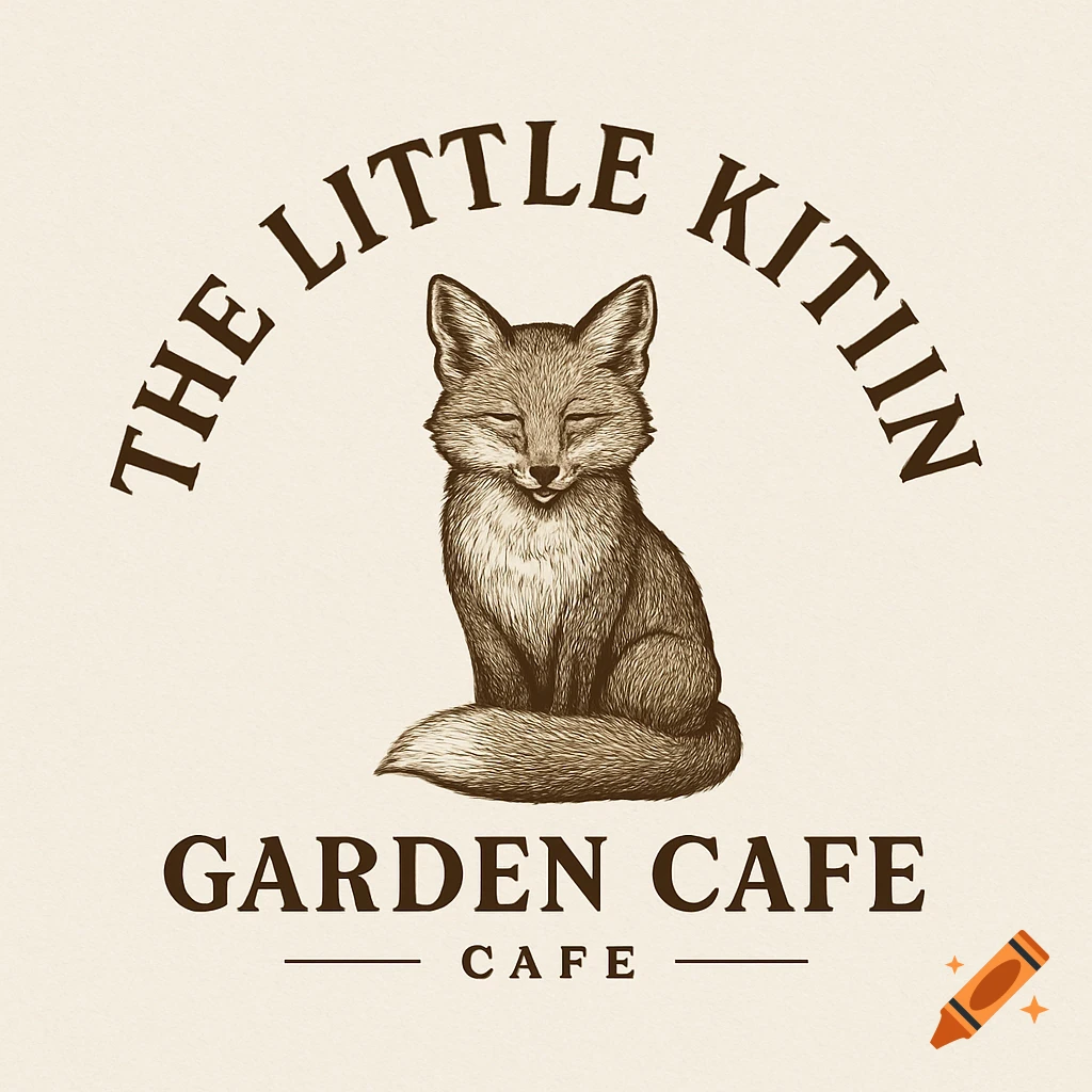 Classic cafe logo with a fox illustration and text. on Craiyon