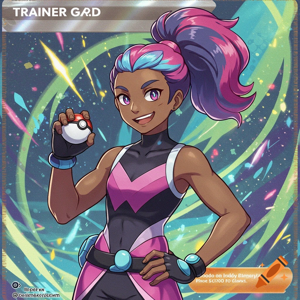 Anime illustration of a Pokemon trainer holding a Pokeball. on Craiyon