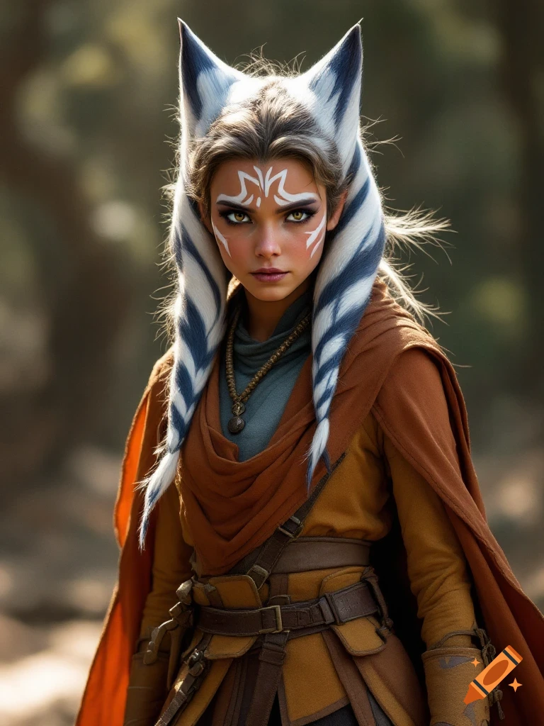 Live-action portrait of a young woman resembling Ahsoka Tano in her ...