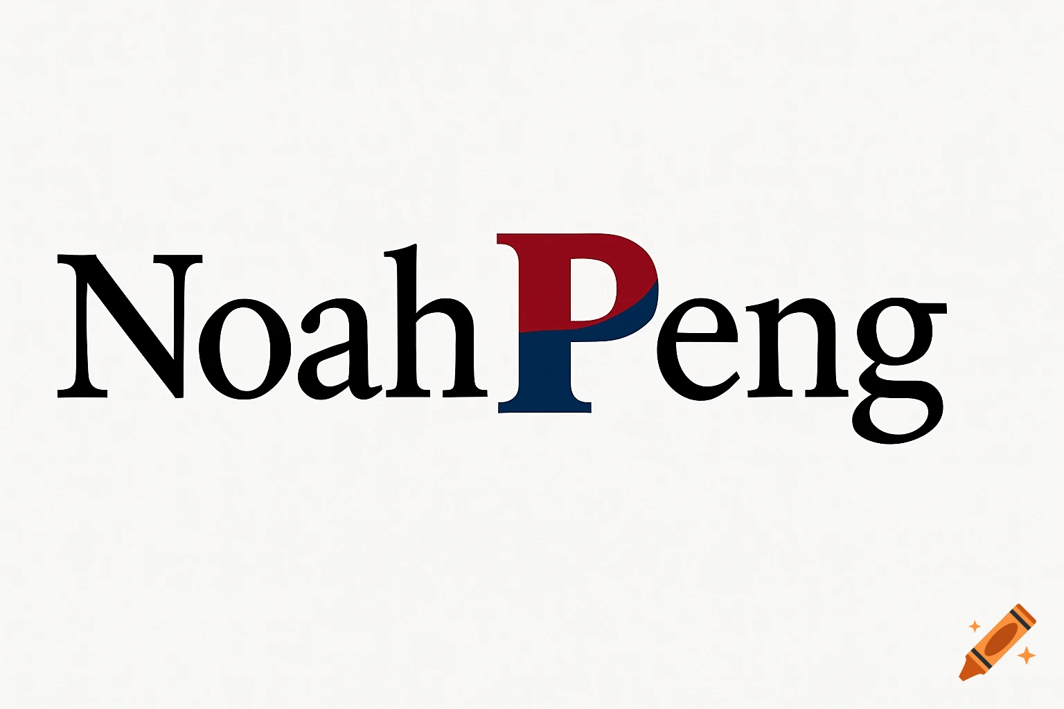 Noah Peng logo with the P stylized like the UPenn split P in red and ...