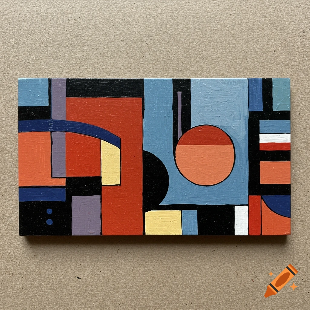 Abstract painting with geometric shapes and blocks of color. on Craiyon