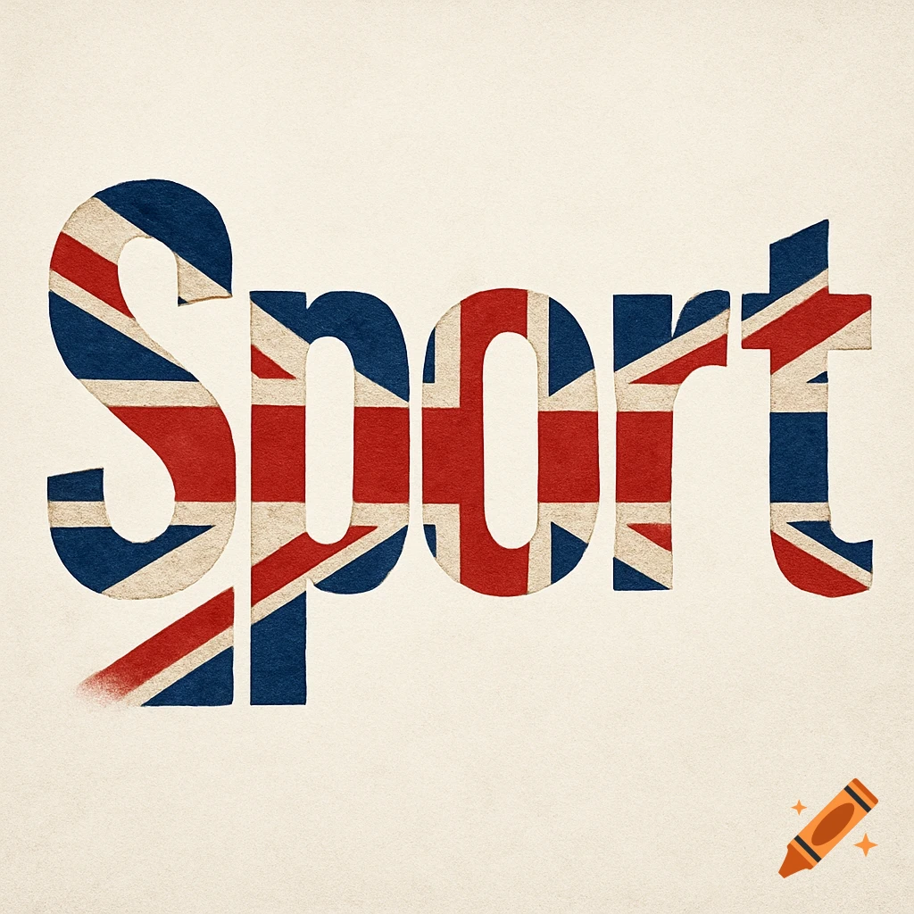 The word Sport filled with the Union Jack flag pattern on a textured ...