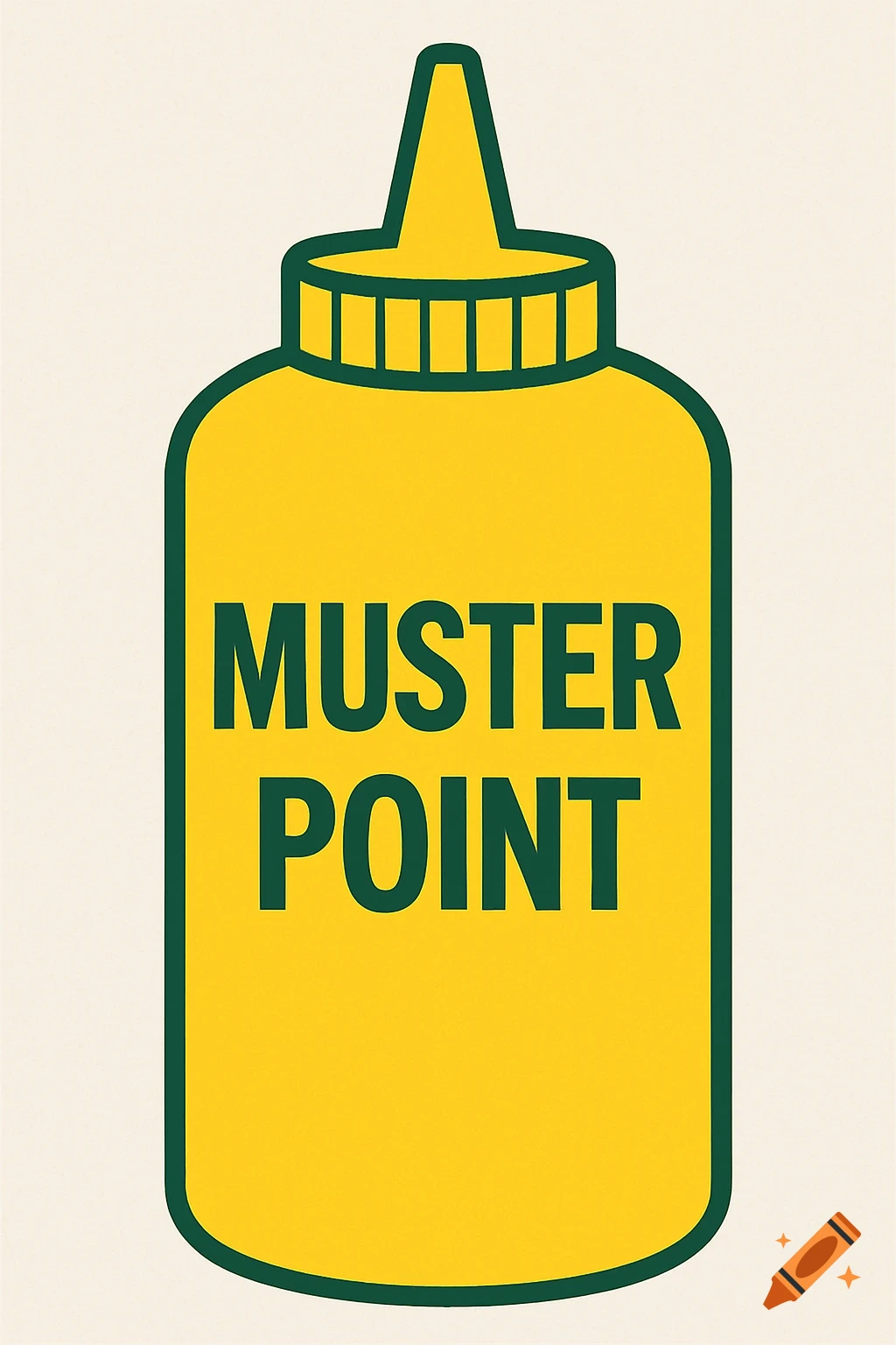 Vector illustration of a yellow mustard bottle with green text that ...