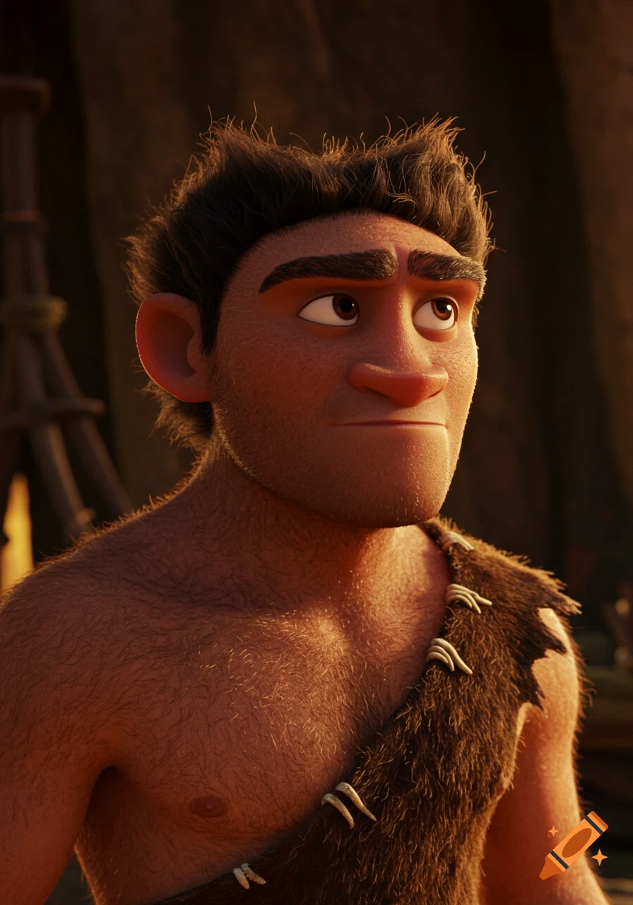 CGI animated portrait of Grug Crood from The Croods on Craiyon