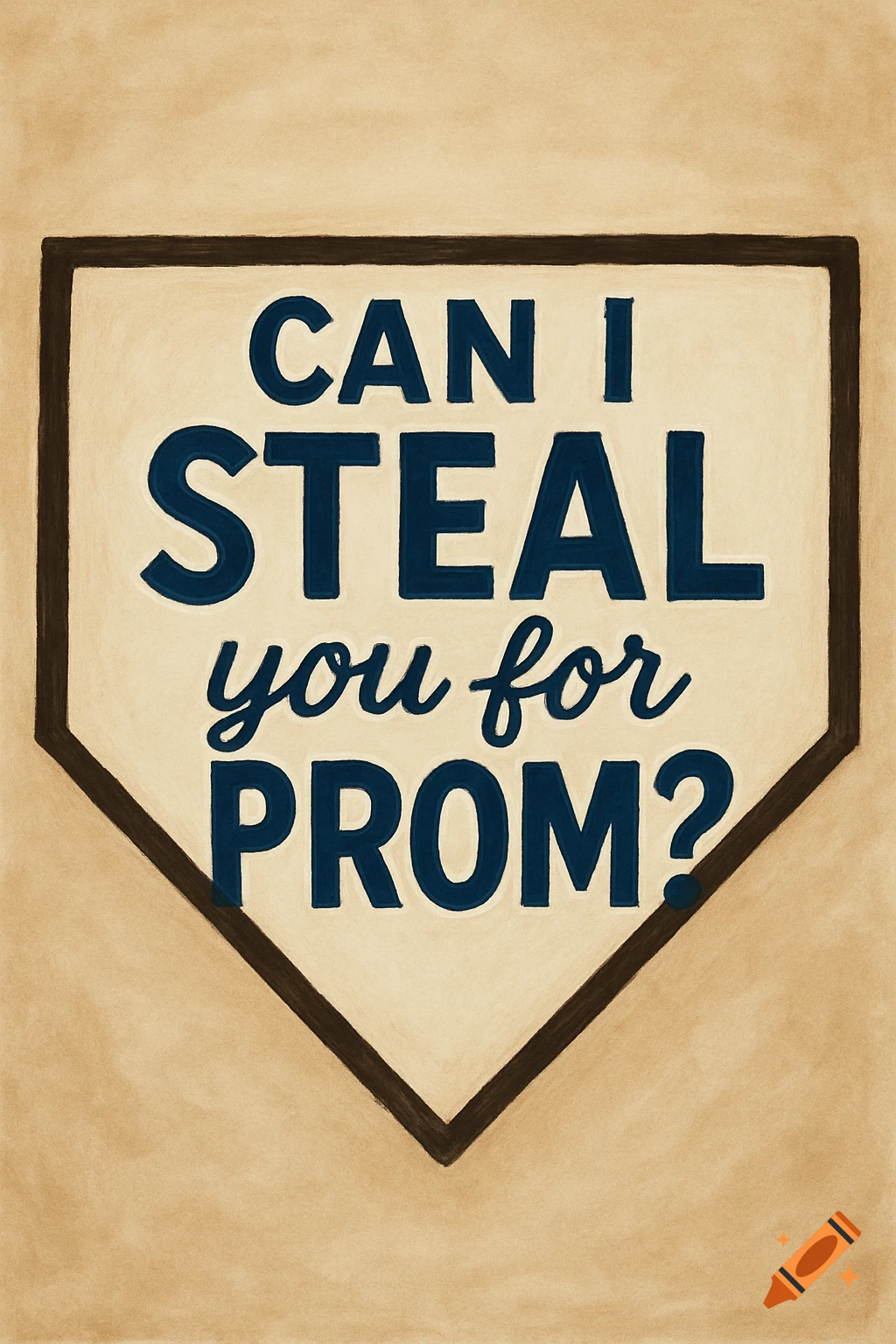 Illustration of a baseball home plate with the text "Can I STEAL you ...