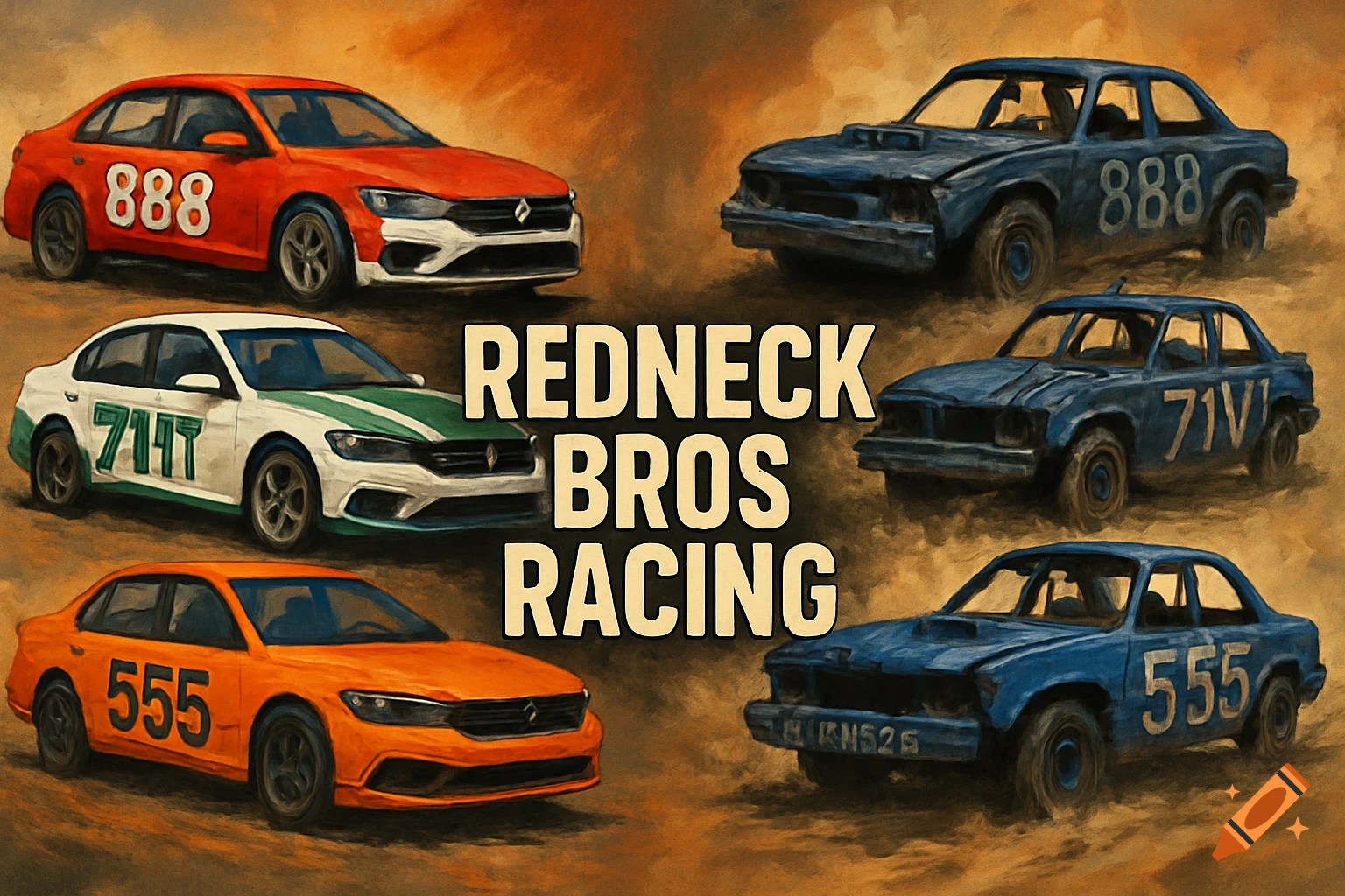 A collection of red, white, green, and blue race cars and derby cars ...