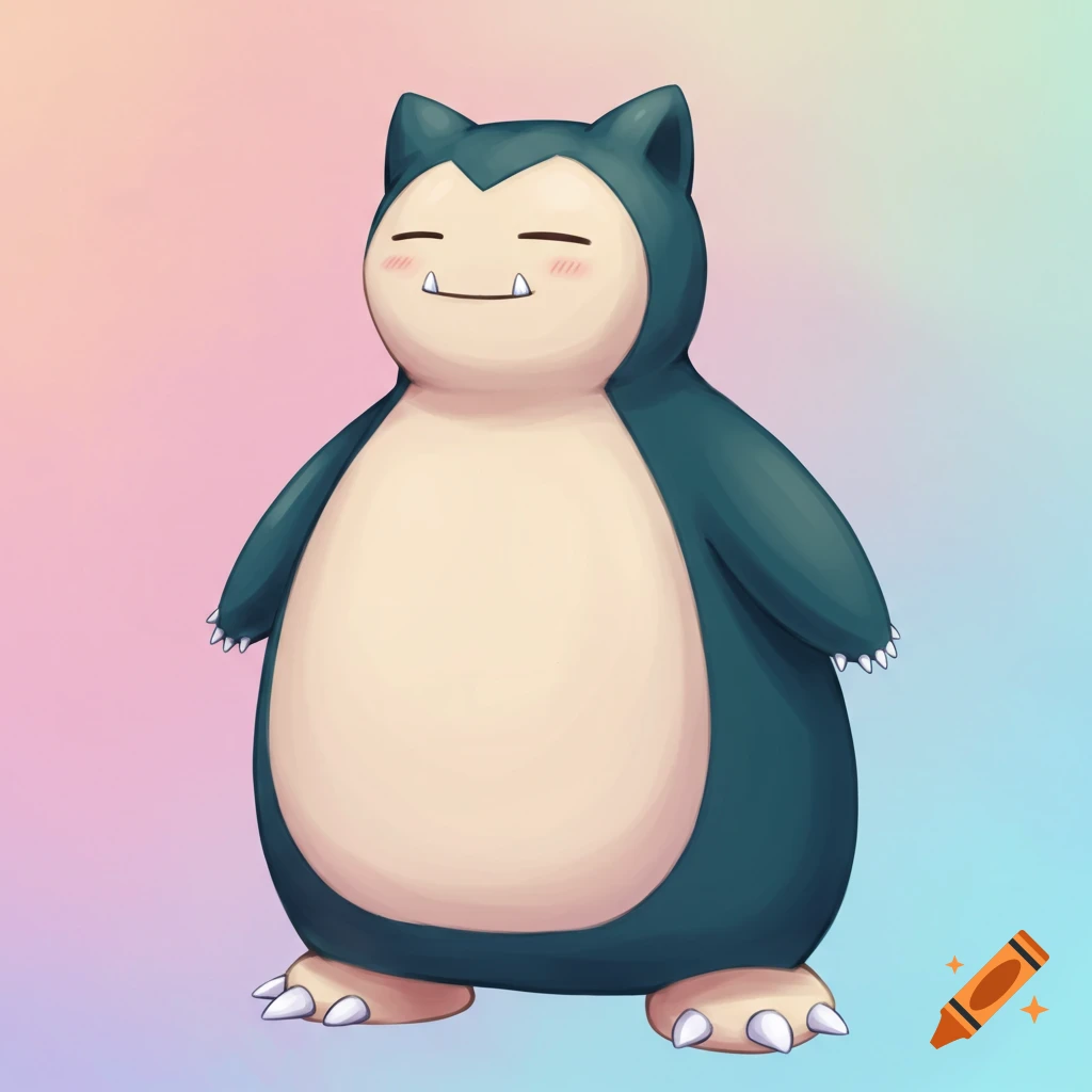 Illustration of the Pokemon character Snorlax. on Craiyon