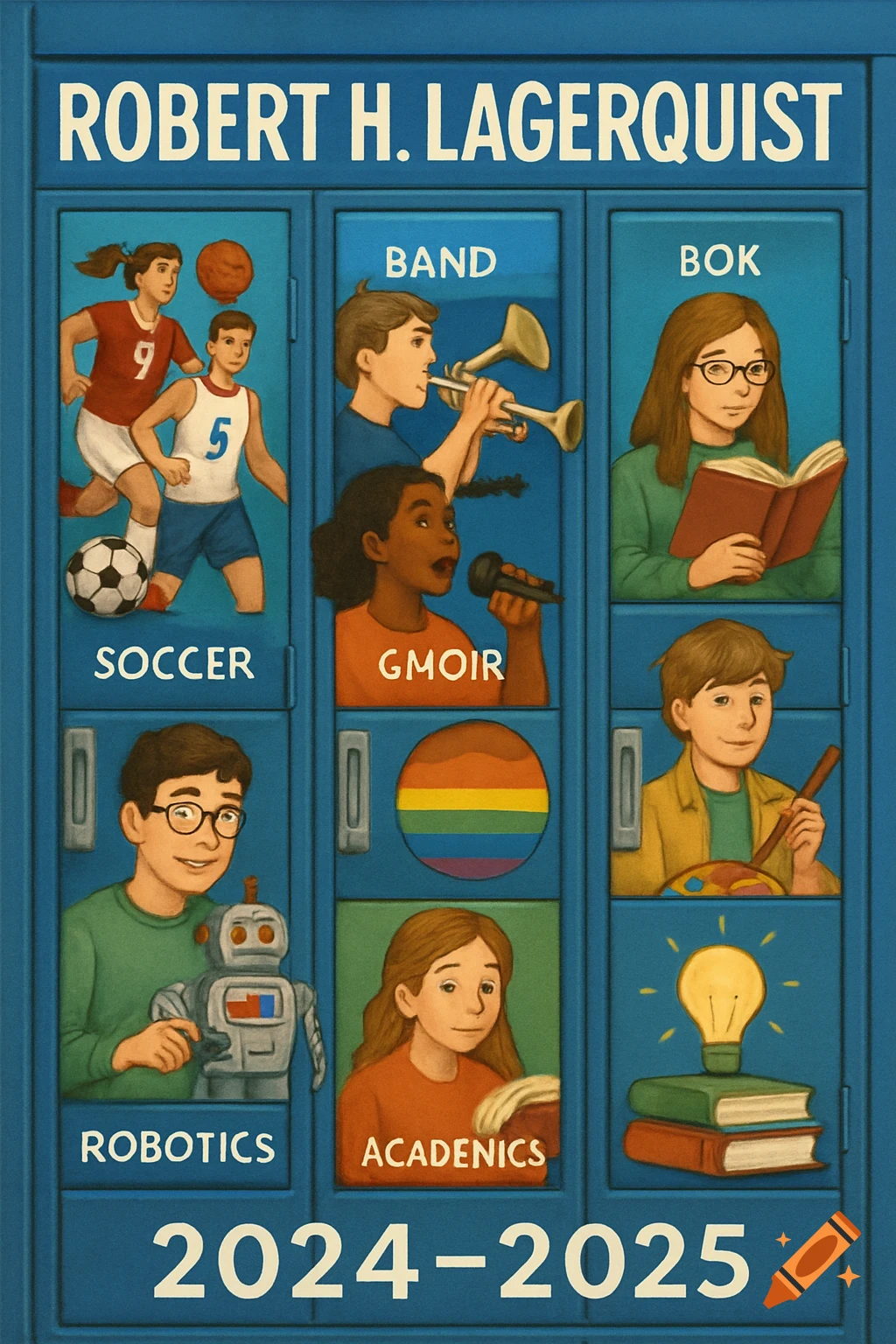 Middle school yearbook cover with title 'Robert H. Lagerquist 2024-2025 ...