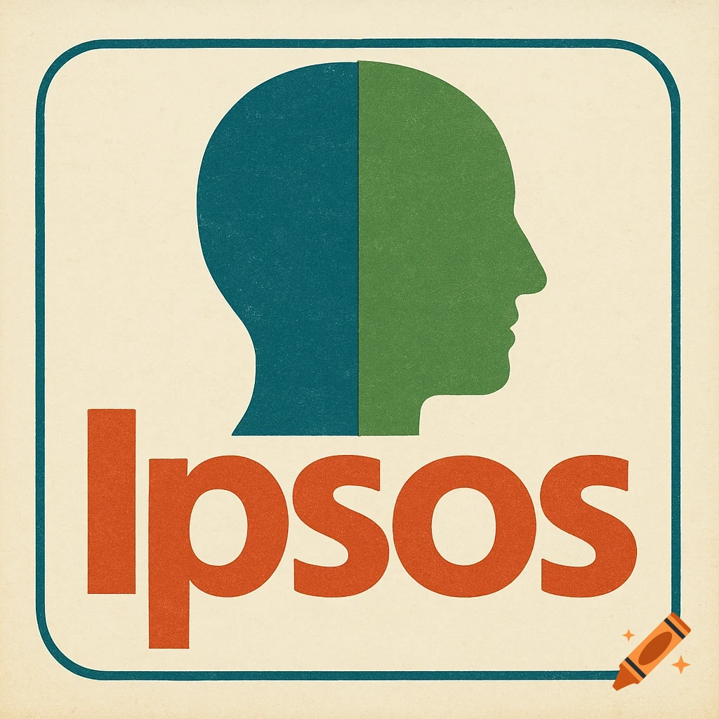 1970s style Ipsos logo with a head silhouette on Craiyon