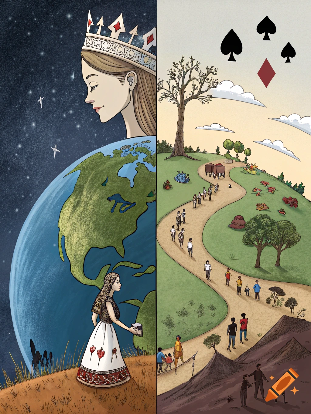 Storytelling images created on Craiyon