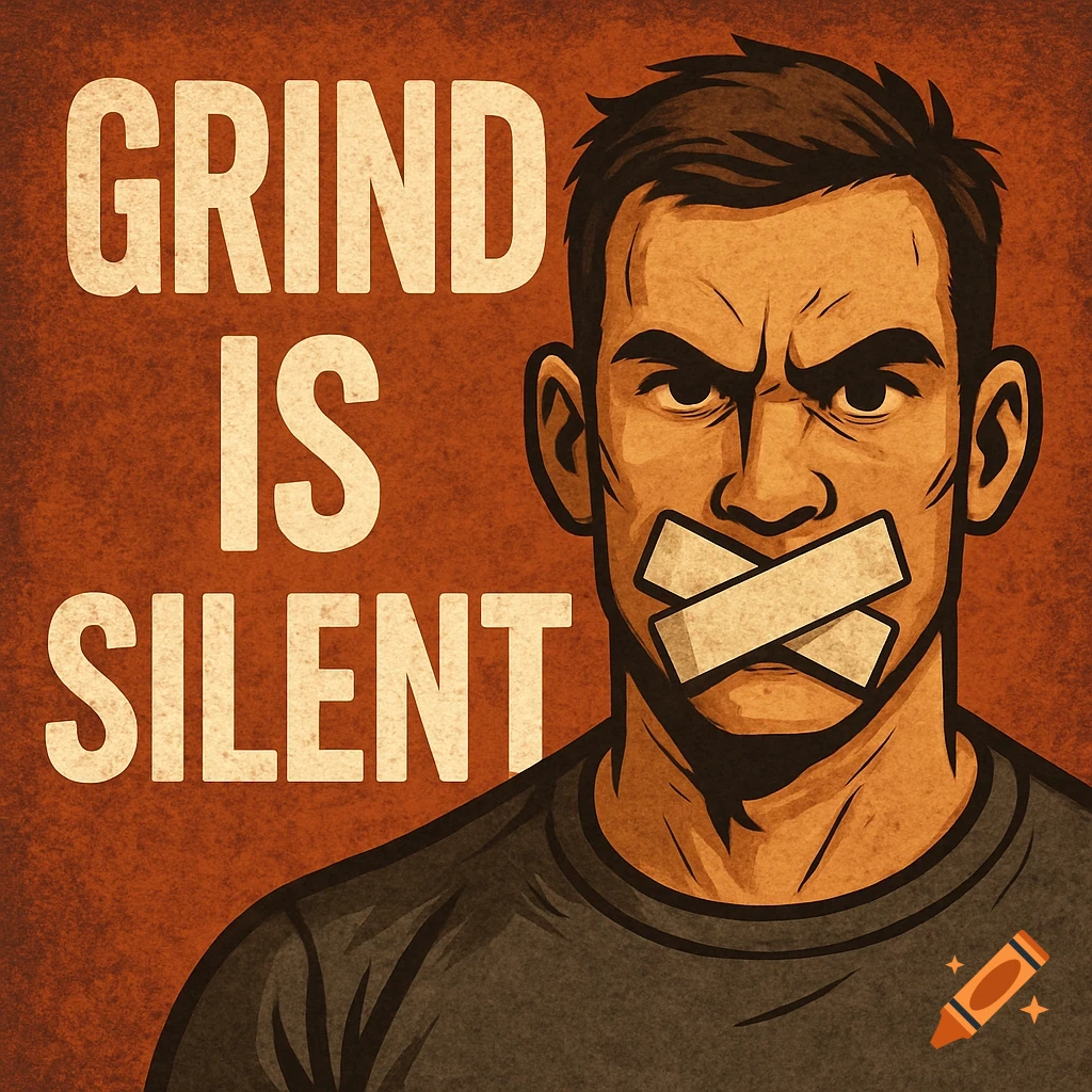 Stylized illustration of a man with tape over his mouth and the text ...