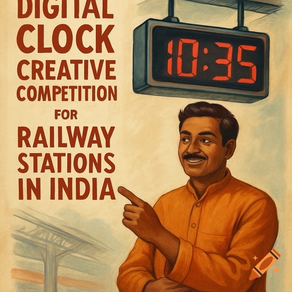 Illustration of a man pointing at a digital clock with text about a ...