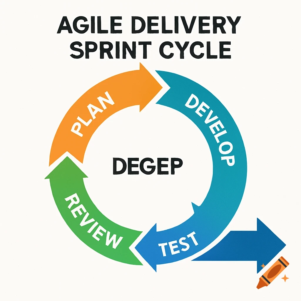 Diagram of the Agile Delivery Sprint Cycle with steps Plan, Develop ...