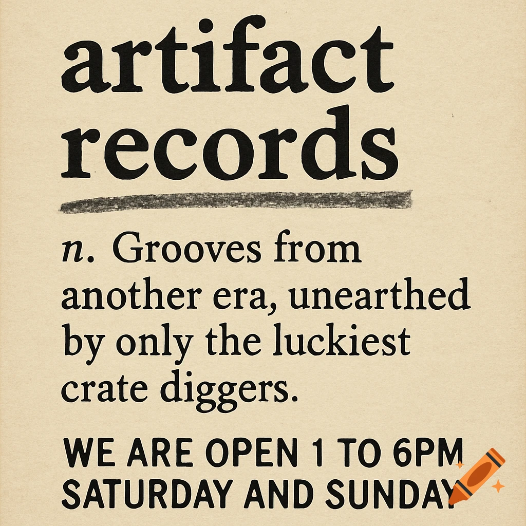A dictionary-style entry for artifact records with definition and store ...