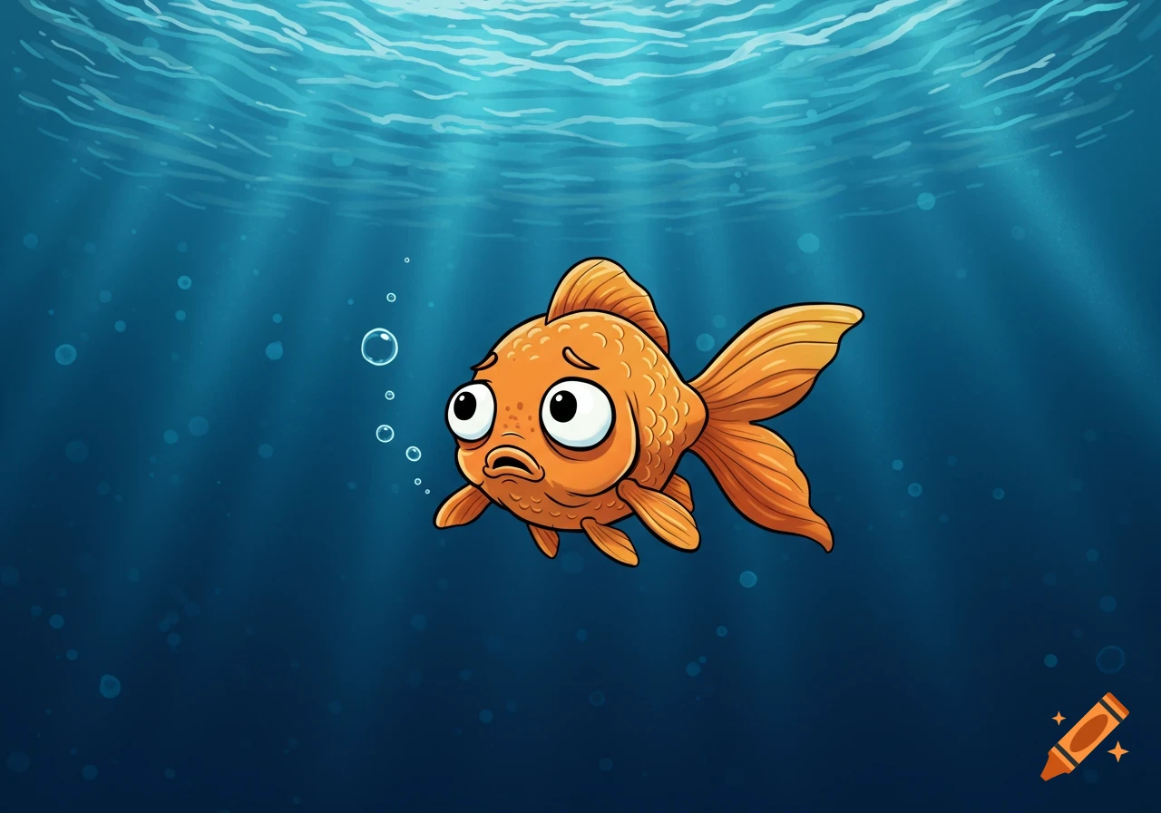 Worried Fish Cartoon