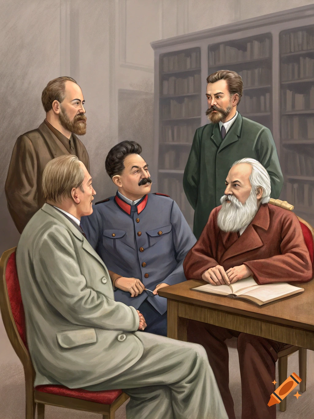 Historical figures Karl Marx, Mao Zedong, Joseph Stalin, Vladimir Lenin ...
