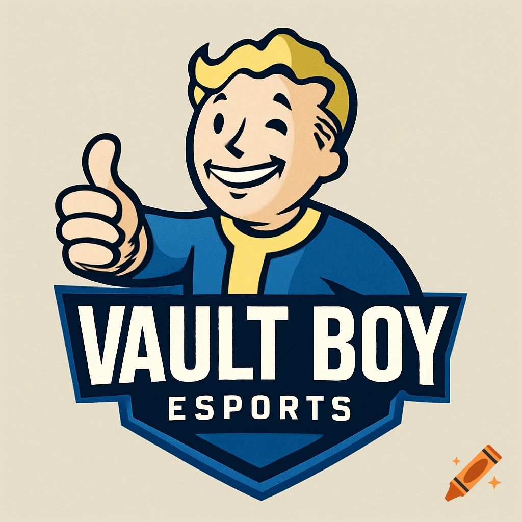 Vault Boy character giving a thumbs-up above a shield logo with 'VAULT ...