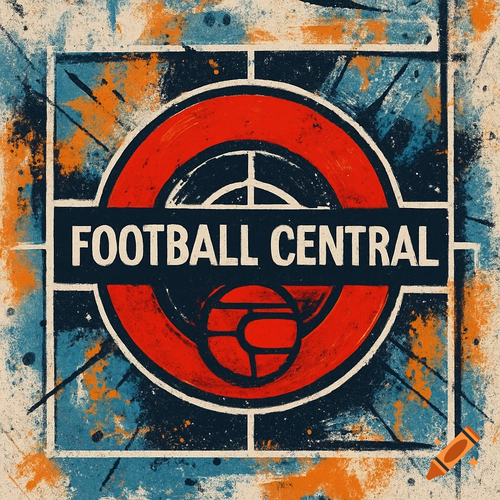 Logo in London Underground roundel style with text 'FOOTBALL CENTRAL ...