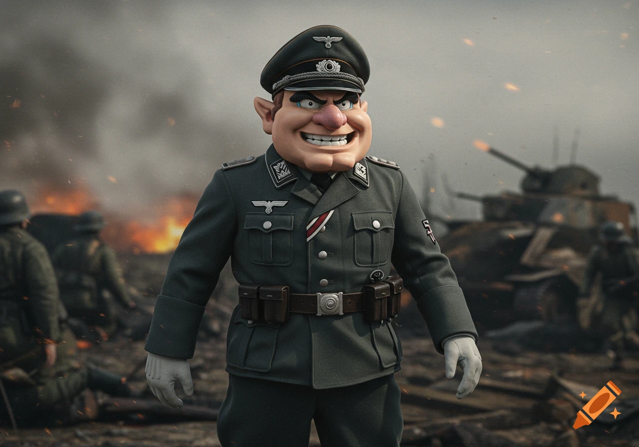 Cartoon-like character resembling Wario dressed as a WWII German ...