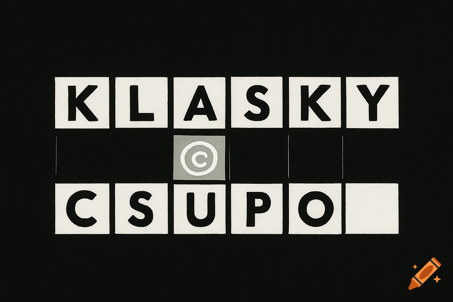 The Klasky Csupo logo with letters on squares and a copyright symbol ...