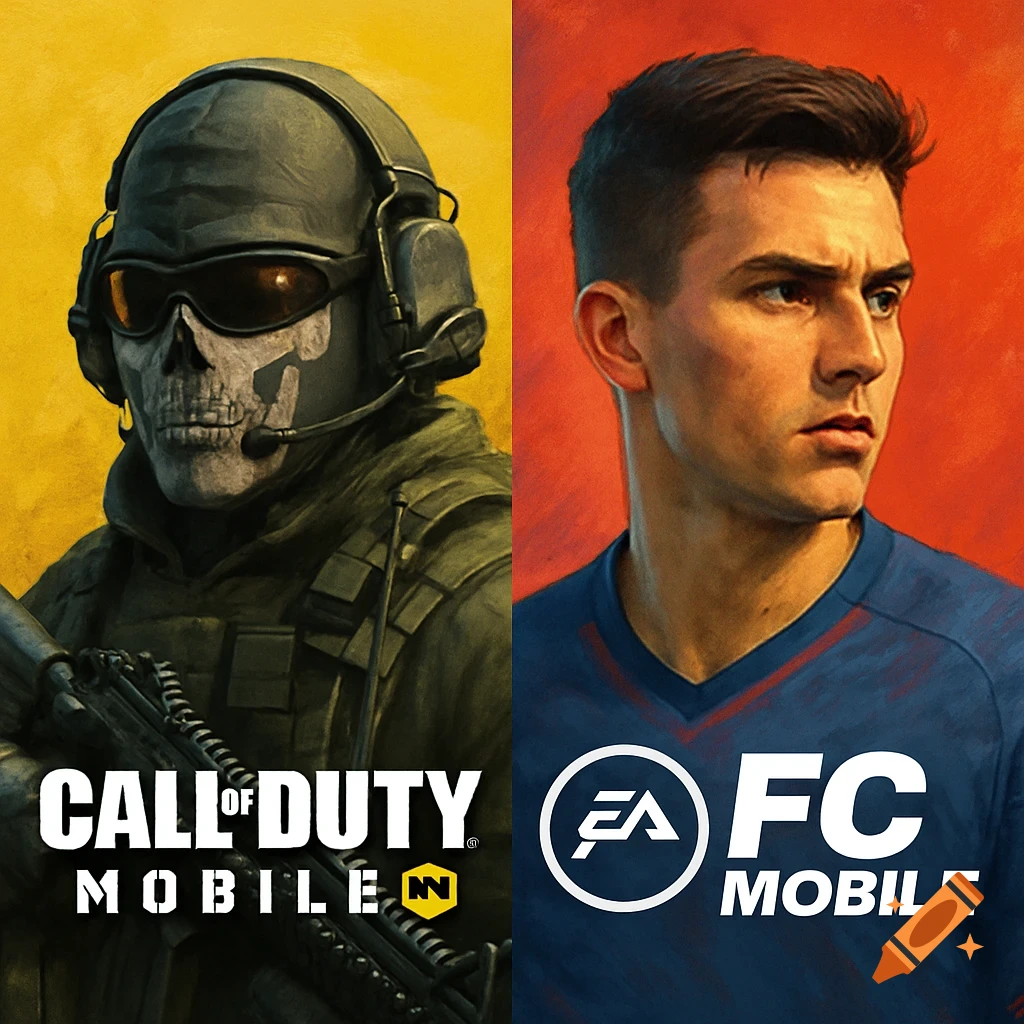 Split image of a Call of Duty character and an EA Sports FC character ...