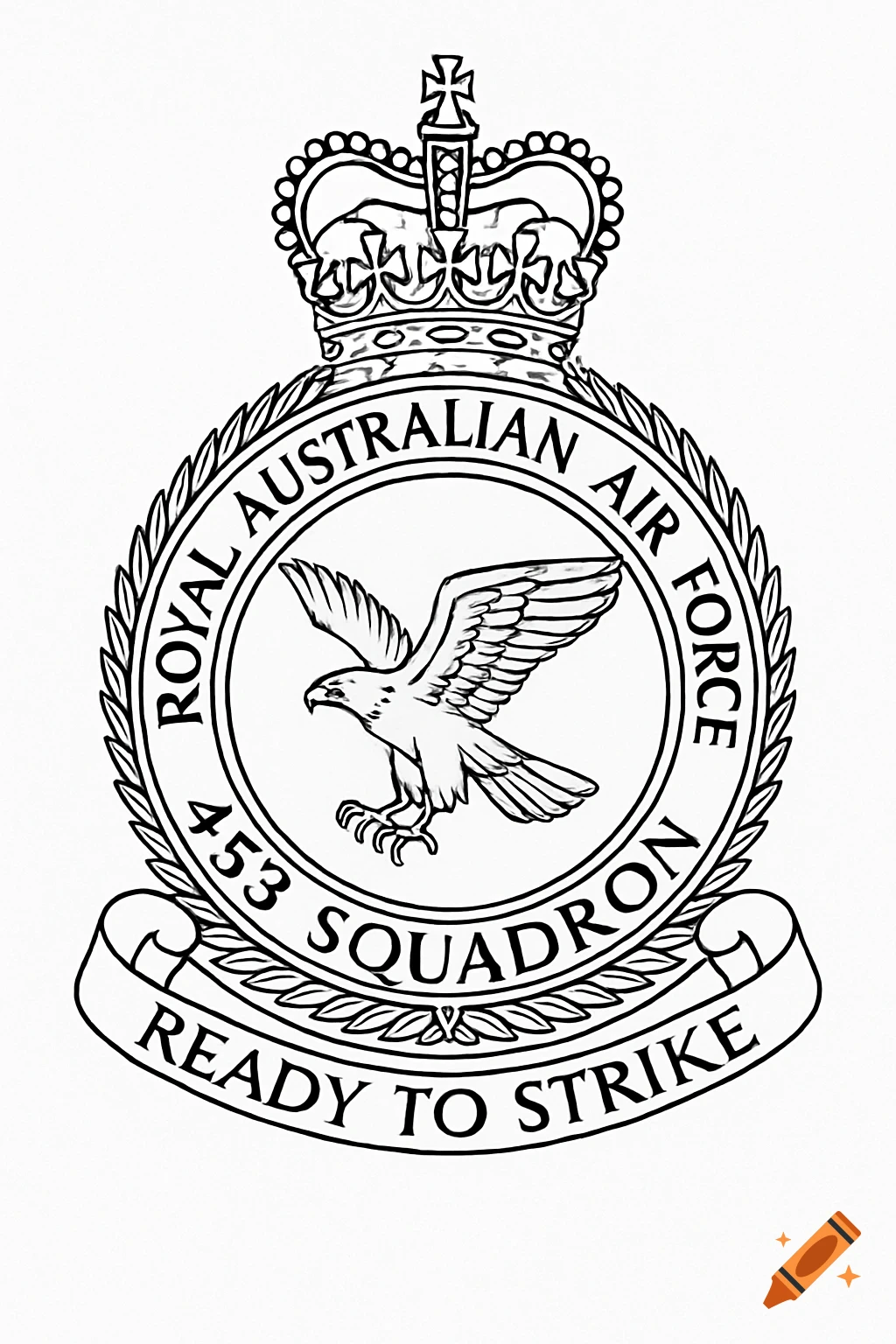 Line art of a Royal Australian Air Force 453 Squadron patch emblem. on ...