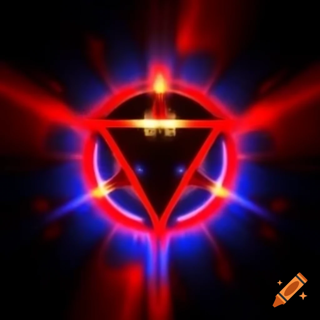 Vibrant badass symbol featuring bright red, blue, and gold colors on ...