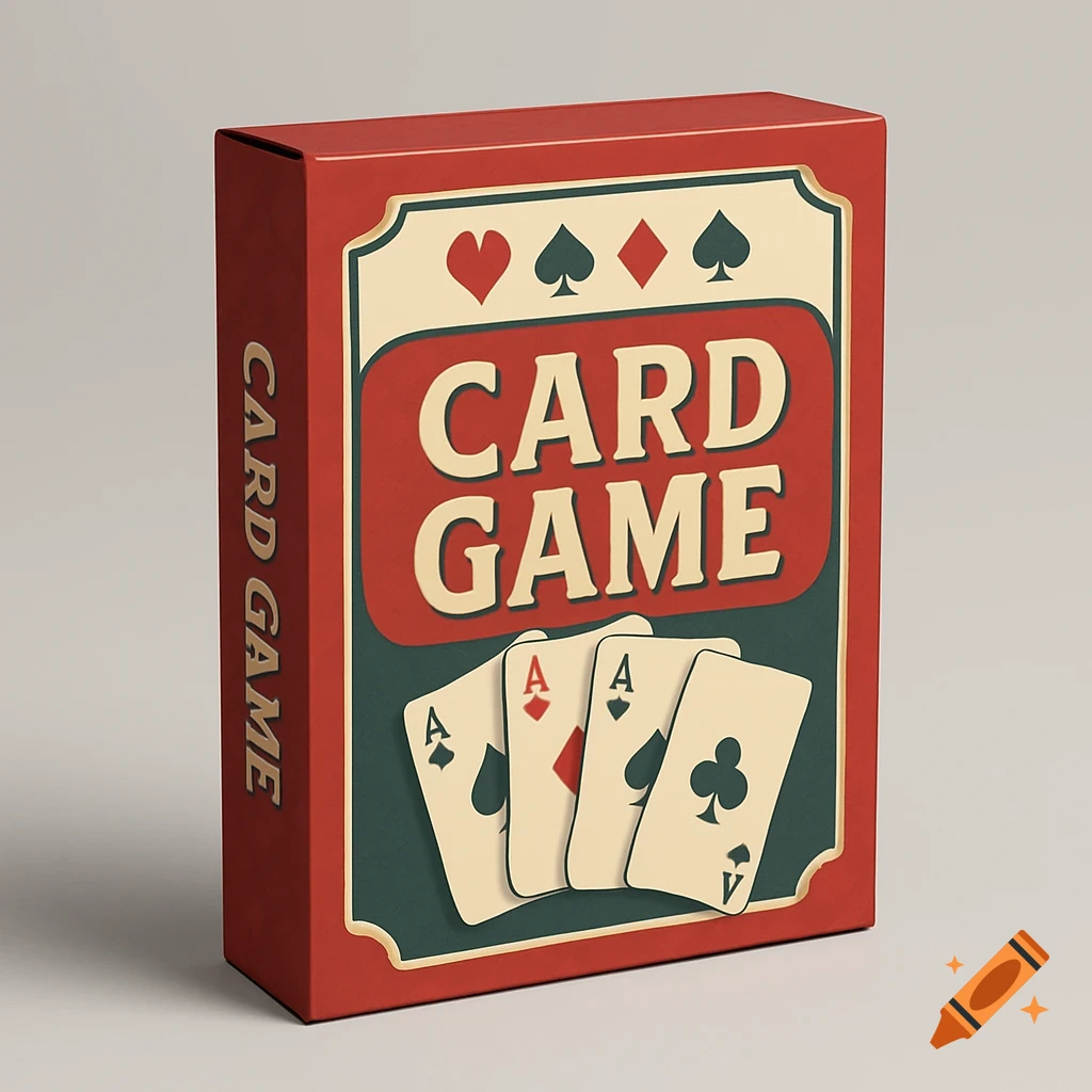A red and green card game box with 'CARD GAME' on the front and side ...