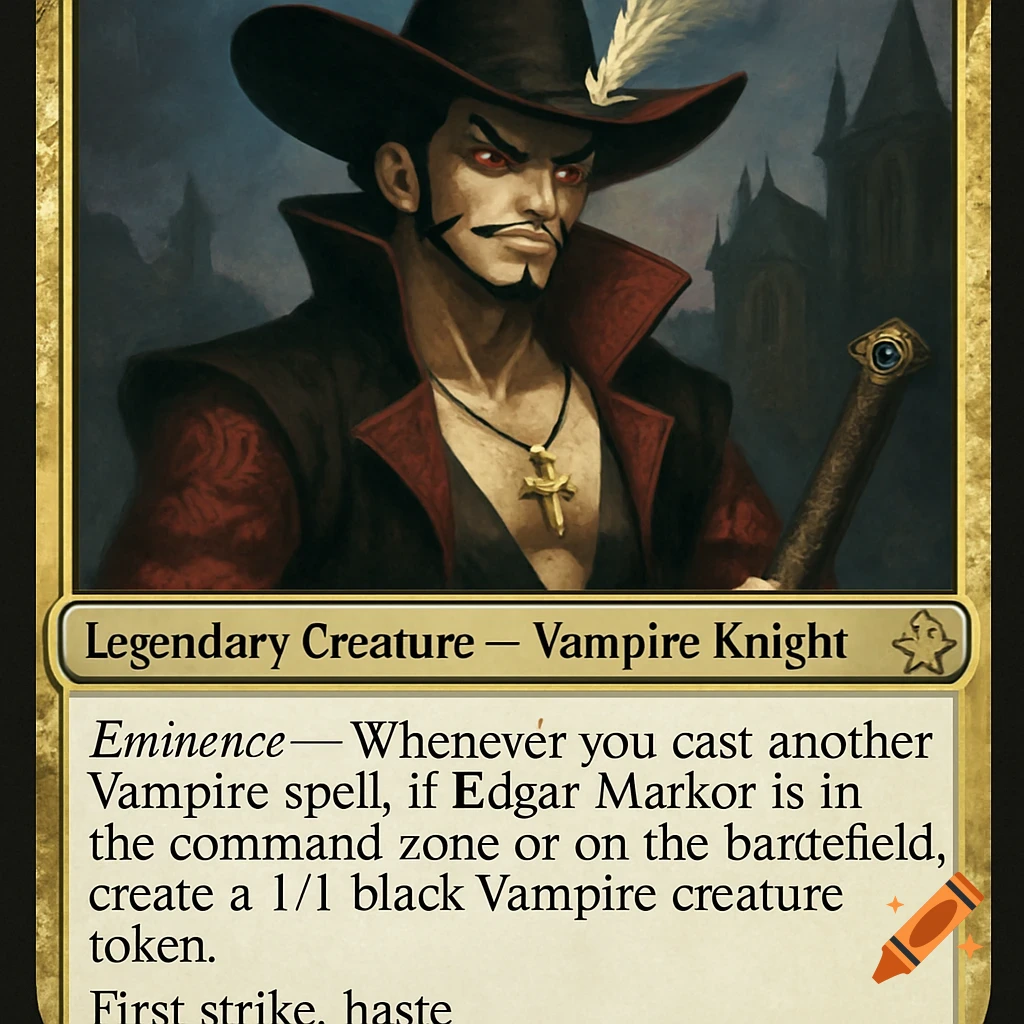 A Magic the Gathering card featuring Mihawk from One Piece as a vampire ...