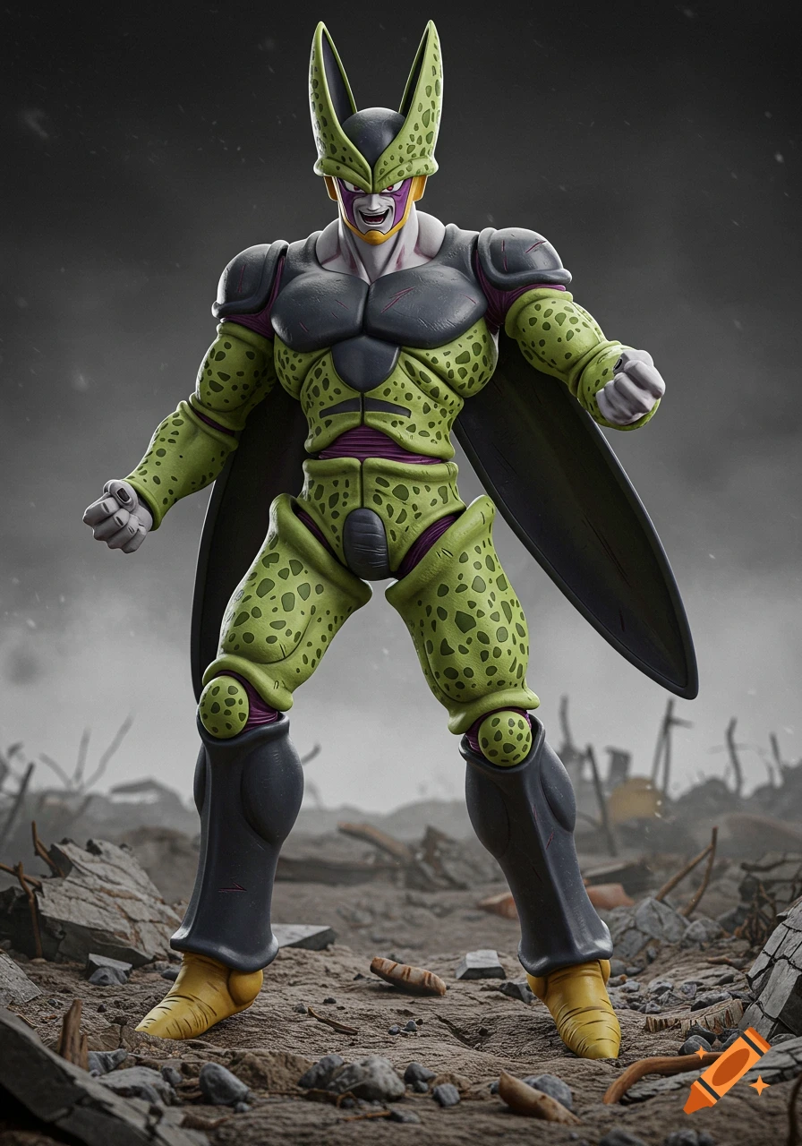 Detailed render of Imperfect Cell from Dragon Ball Z standing in a ...