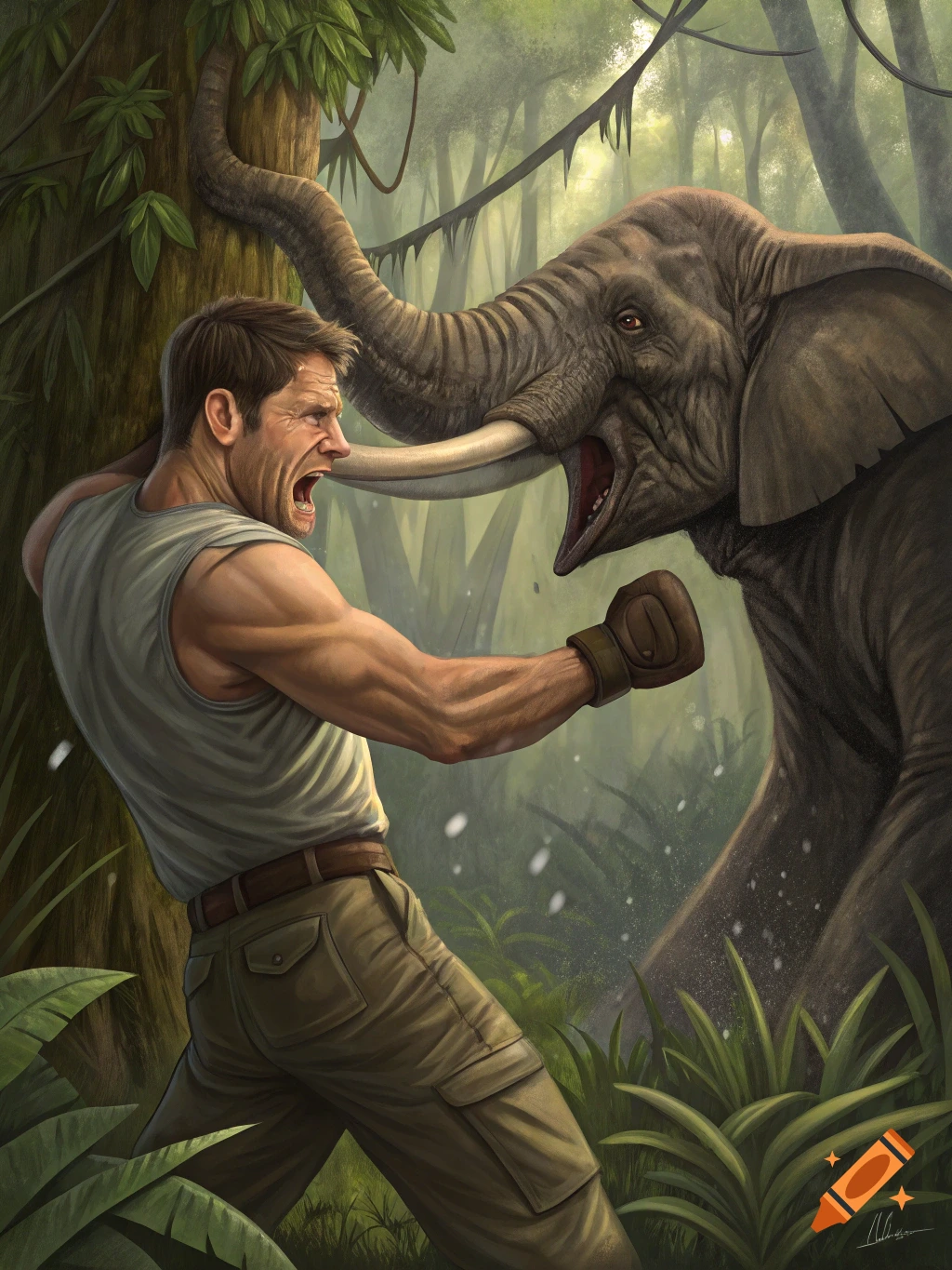 Rainforest images created on Craiyon