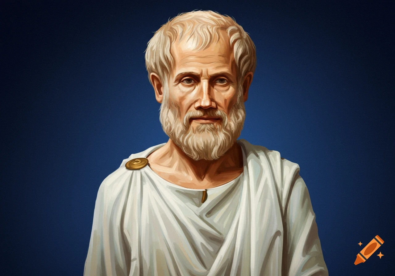 A painted portrait of Aristotle. on Craiyon