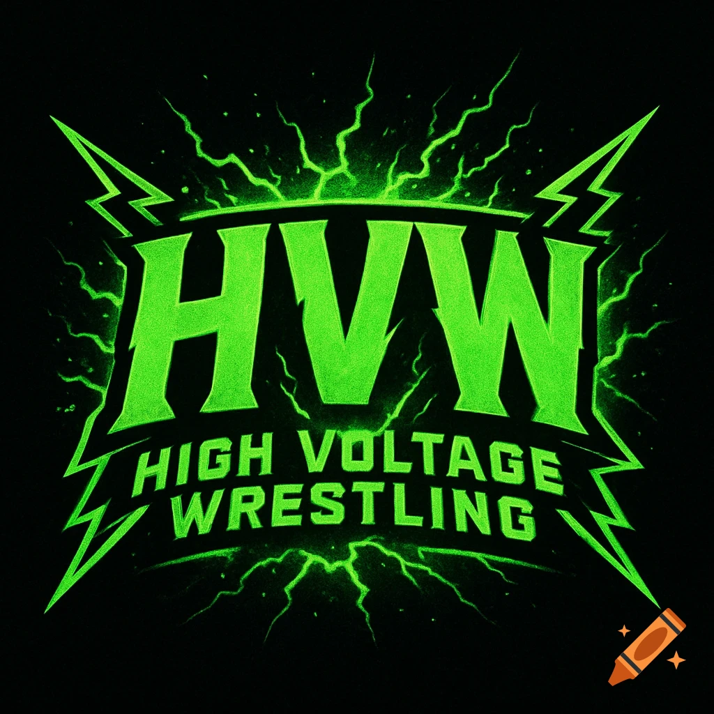 Logo for High Voltage Wrestling in electric green with lightning ...