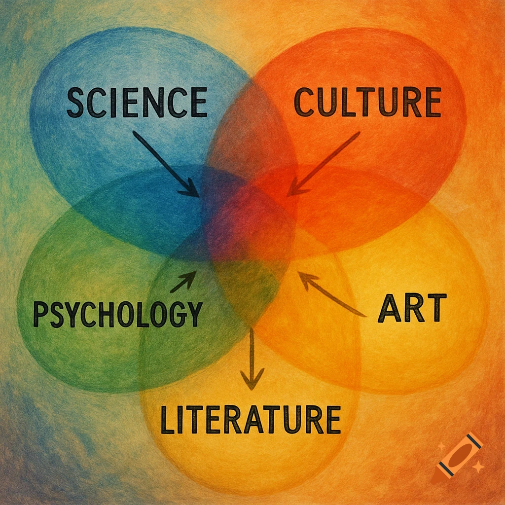 Diagram showing overlapping concepts of science, culture, psychology ...