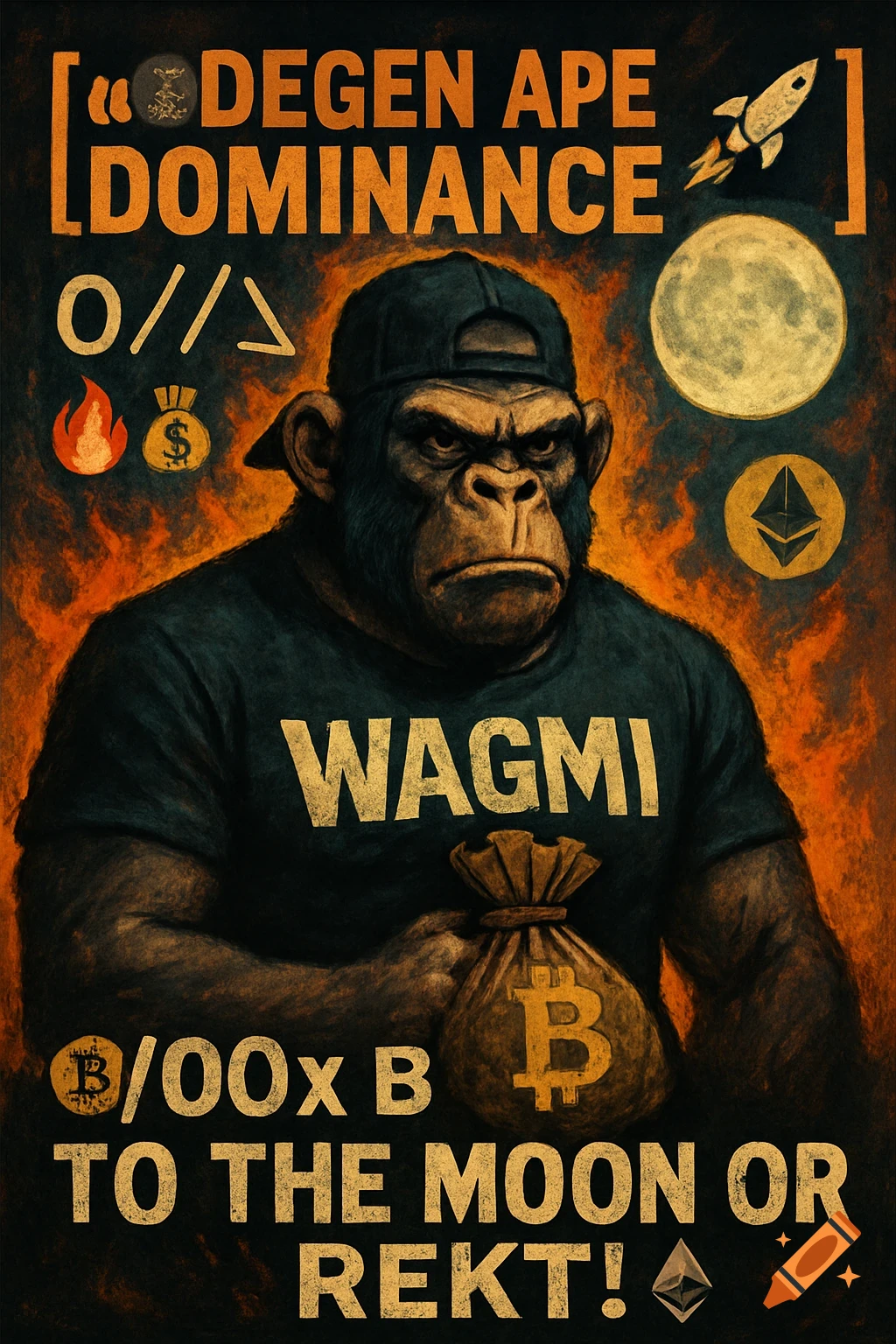 Cryptocurrency images created on Craiyon