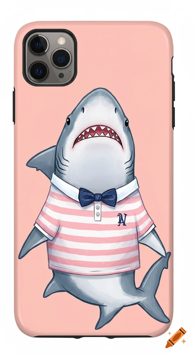 Illustration of a preppy shark wearing a striped shirt and bow tie on a ...