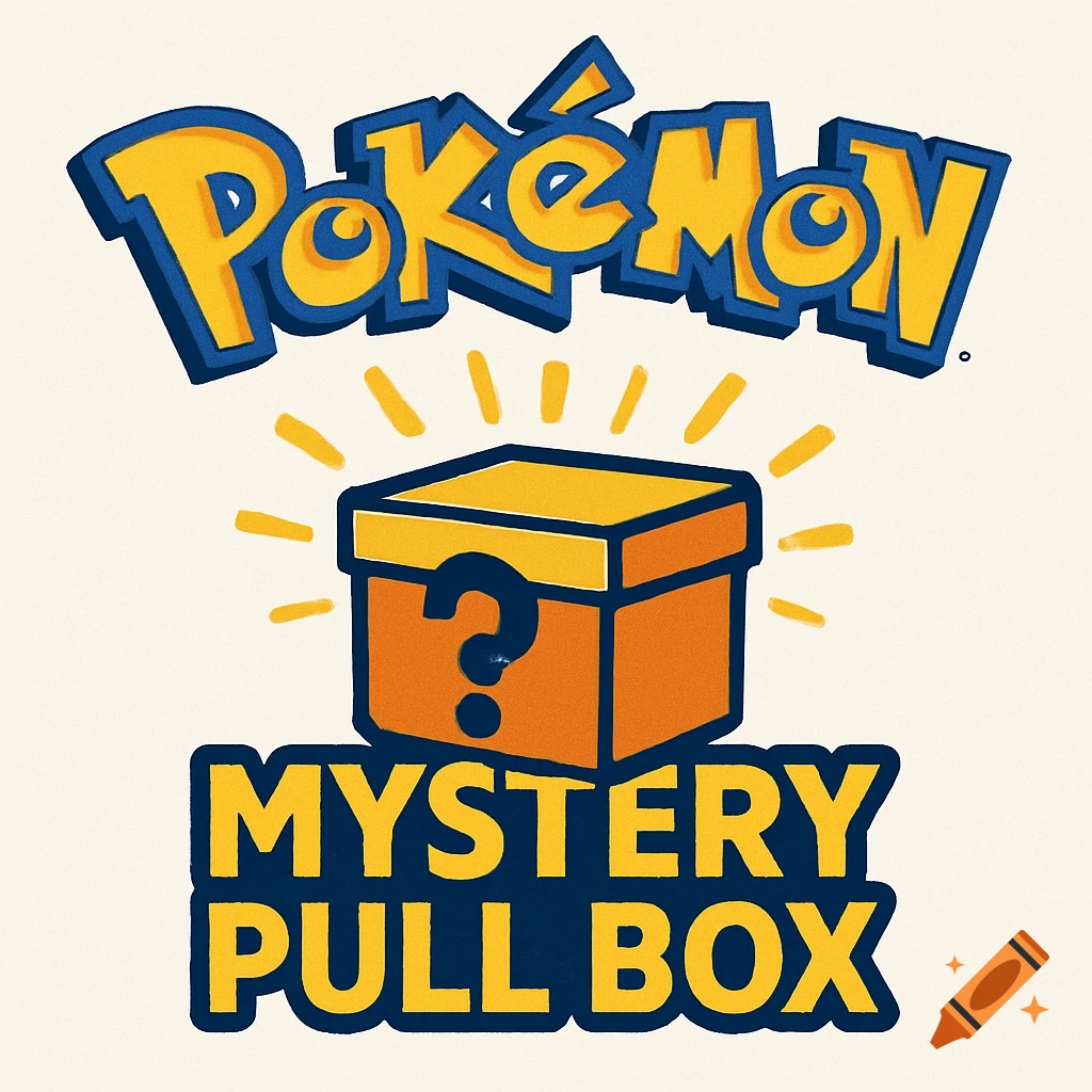 Pokemon logo with a glowing box featuring a question mark and the text ...